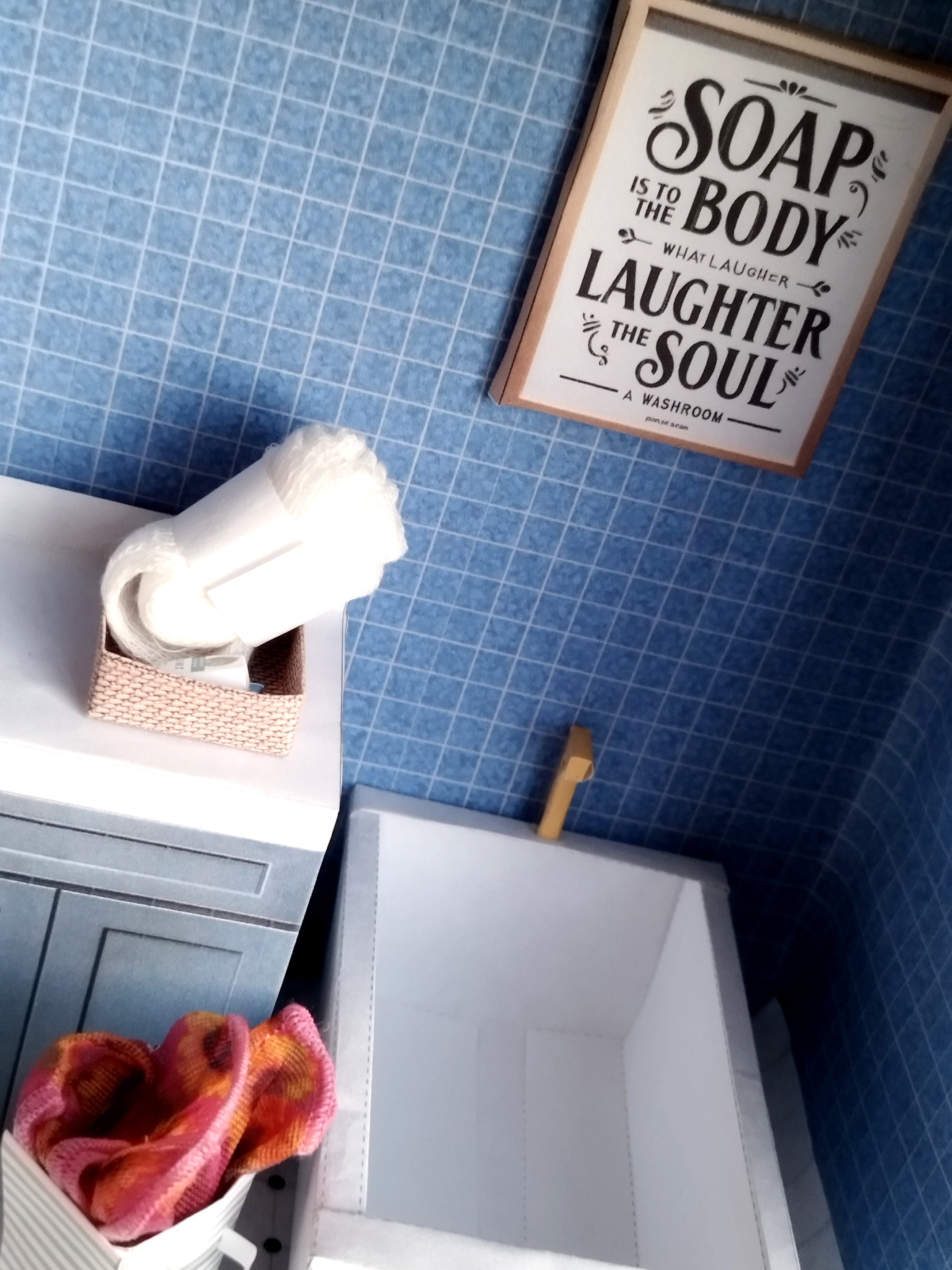Bathroom Scene Shoe Box, 1:12/ 4-5 Inch 10 in 1, Sink, Tub, Toilet ...