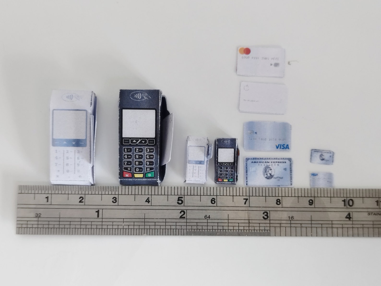 2 Styles, 1:6 112 Cashier - Credit Card Machine With Cards, Card Reader ...