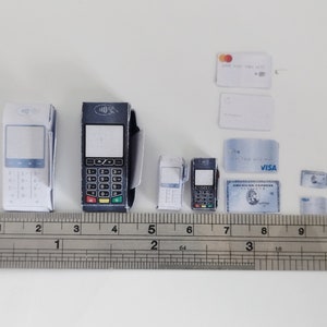 2 Styles, 1:6 112 Cashier - Credit Card Machine With Cards, Card Reader ...