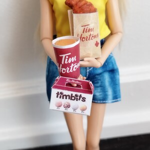 5 Pieces Mini Tim Hortons-inspired Meal Set for Dollhouses and Barbies ...
