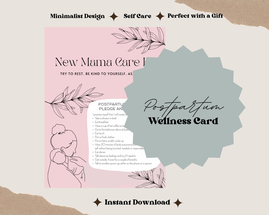Postpartum Wellness Card for New Mama Care Kit - Etsy