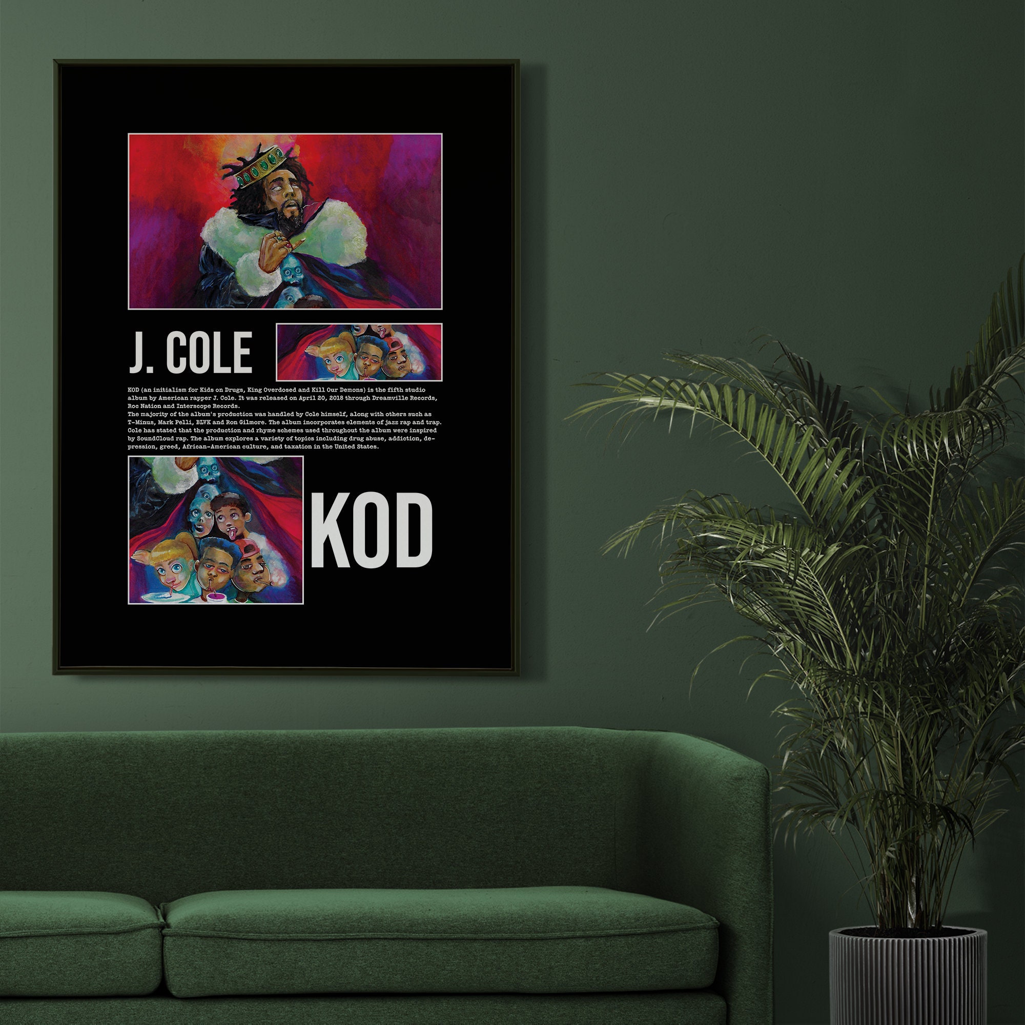 J. Cole Poster K.O.D Poster J. Cole Album Cover Prints Custom - Etsy ...