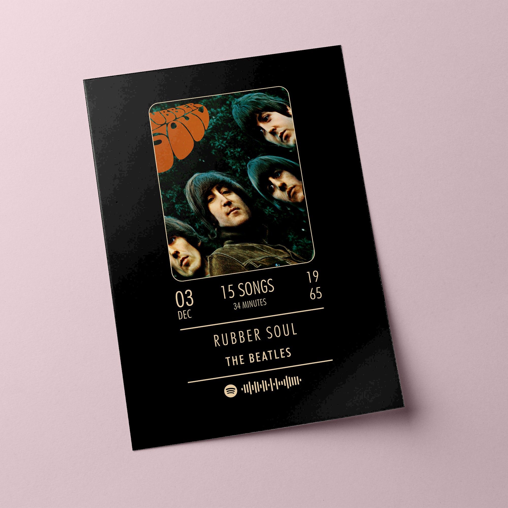 The Beatles Poster Rubber Soul Poster the Beatles Album Cover - Etsy