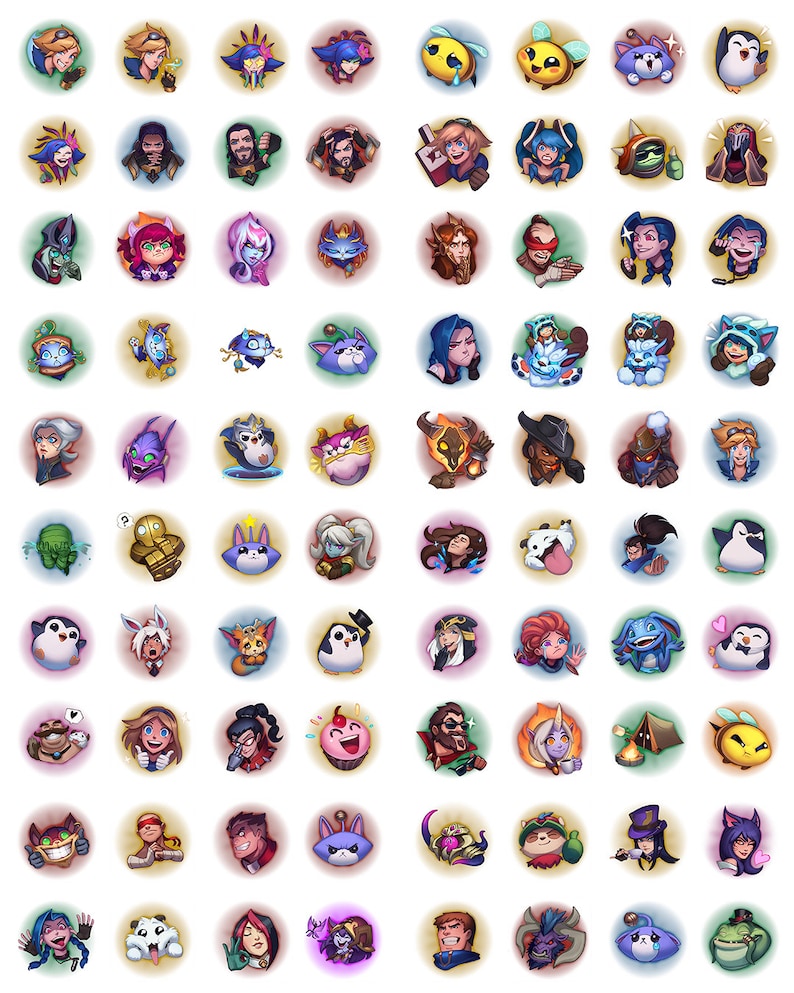 200 League of Legends Sticker Emotes Collection, Planner Stickers, Lol ...
