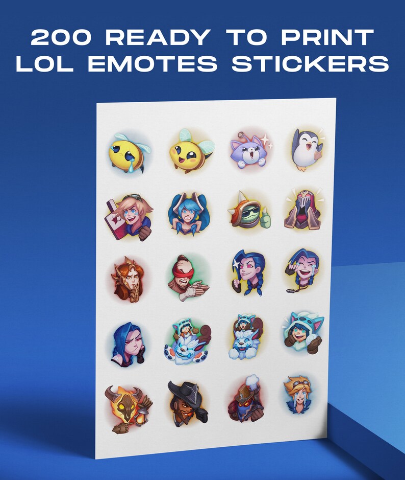 200 League of Legends Sticker Emotes Collection, Planner Stickers, Lol ...