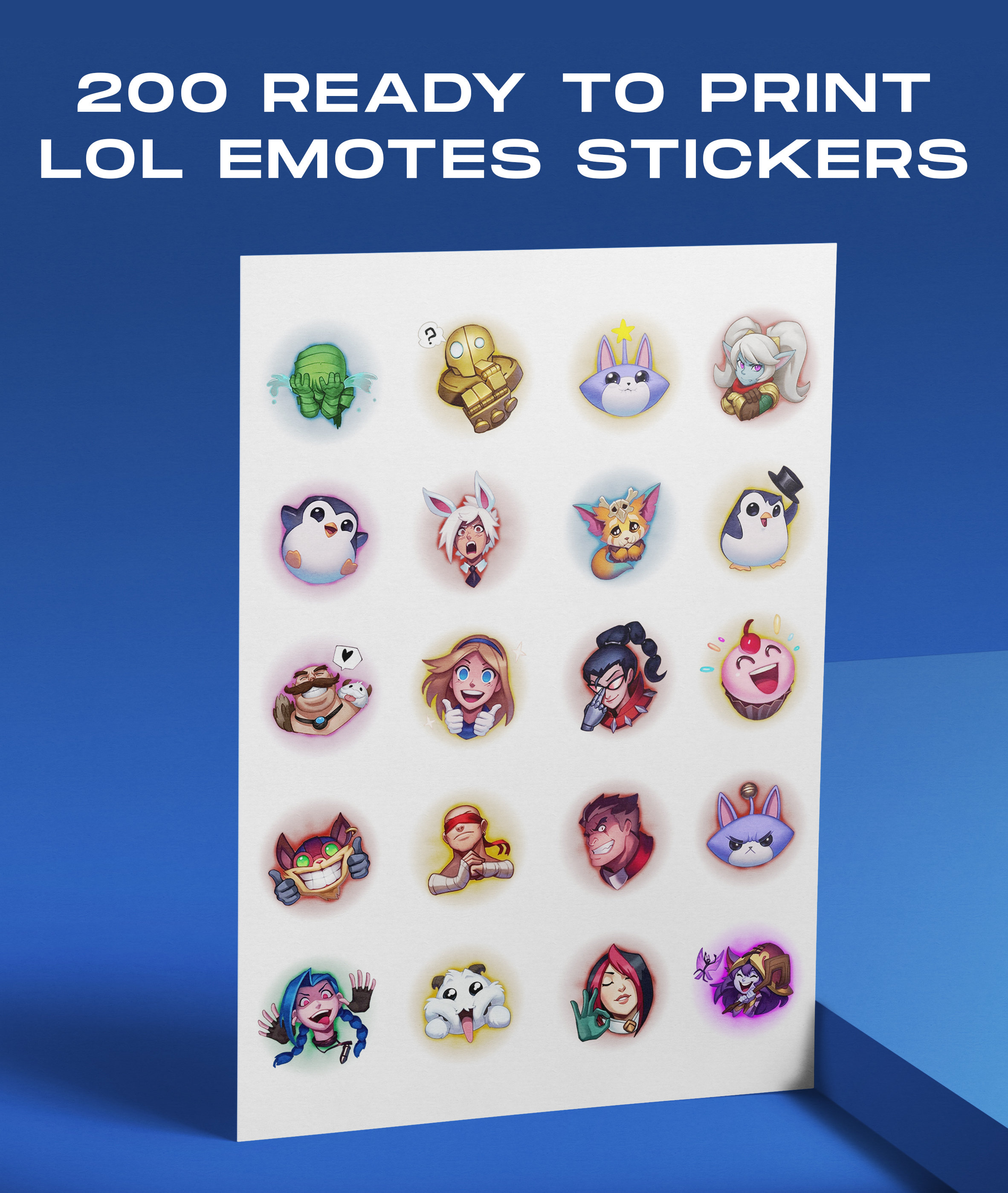200 League of Legends Sticker Emotes Collection, Planner Stickers, Lol ...