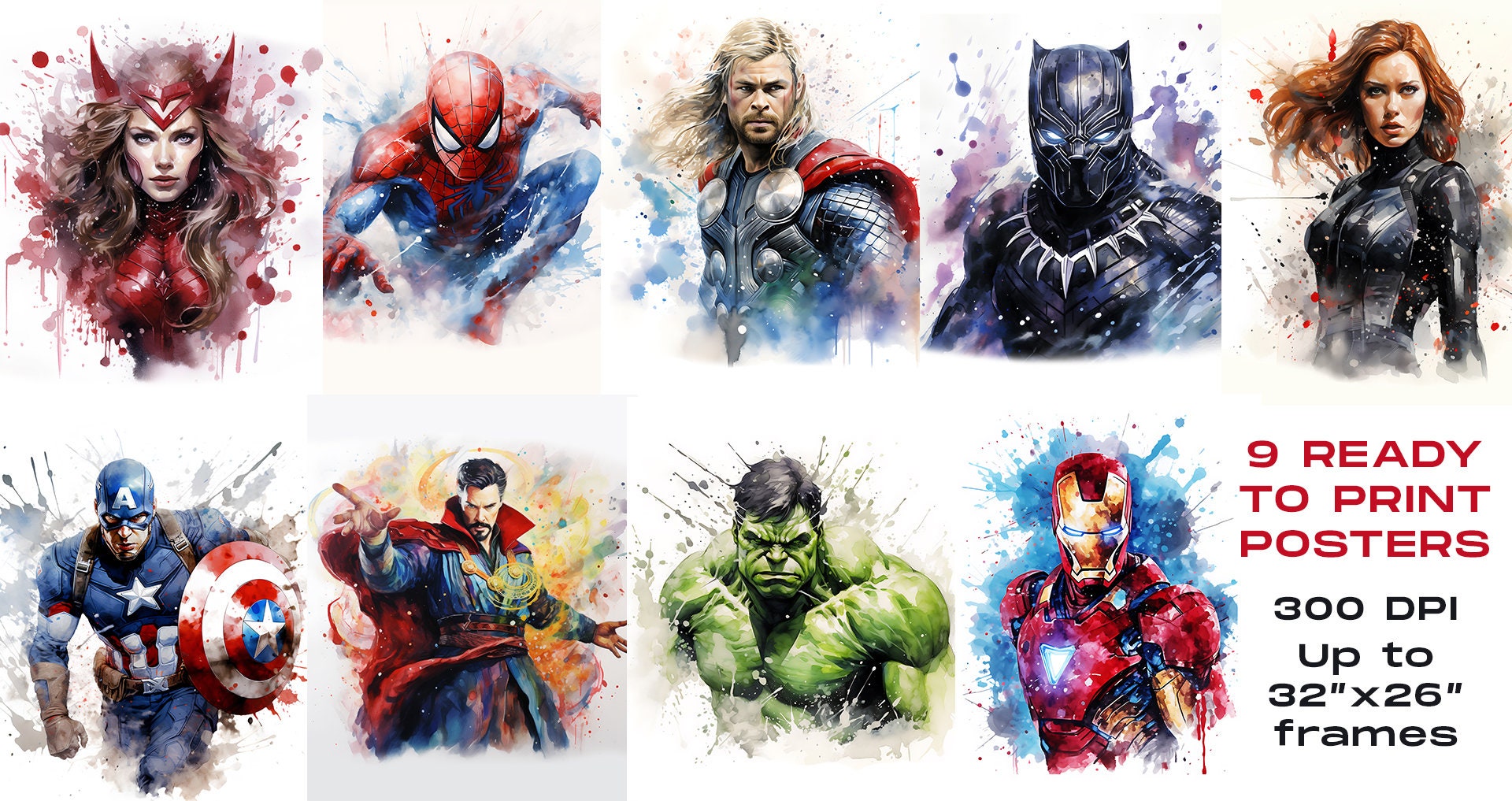 Printable Superhero Set of 9 Superhero FREE PC Backgrounds Marvel ...