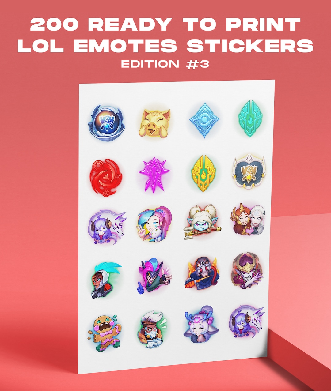 200 Arcane League of Legends Sticker Emotes Pack Edition 3, Planner ...