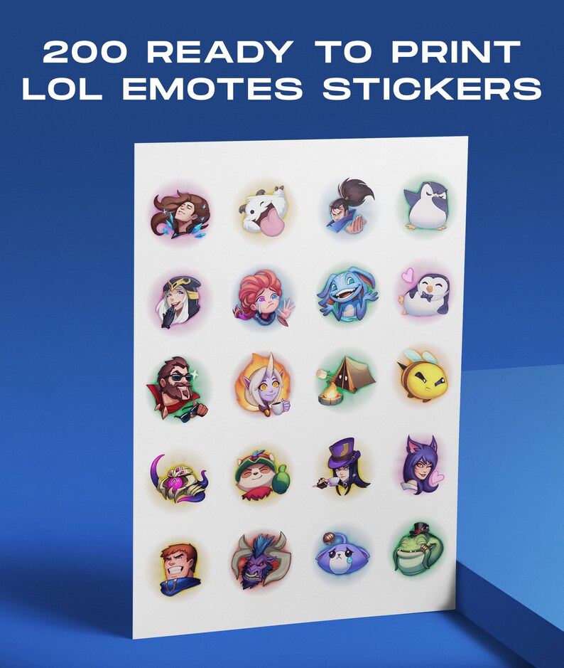 200 League of Legends Sticker Emotes Collection, Planner Stickers, Lol ...