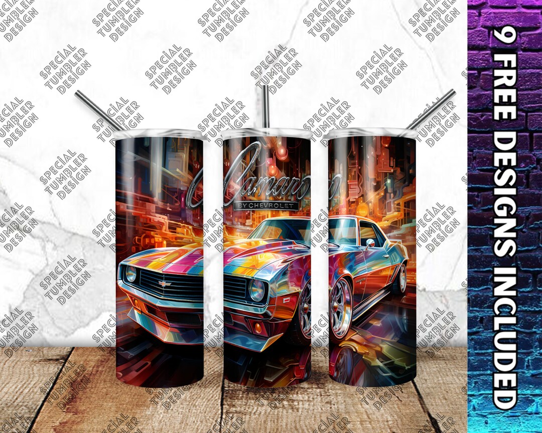 1969 Chevrolet Camaro SS,20 Oz Skinny Tumbler Wrap Sublimation Design ...