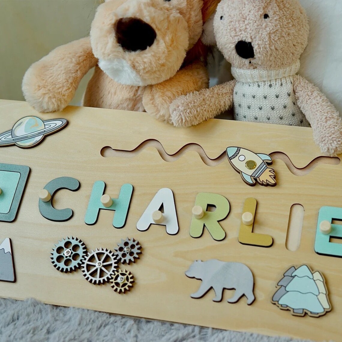 Personalized Wooden Puzzle Name Board Custom Toy Gifts for Baby and ...