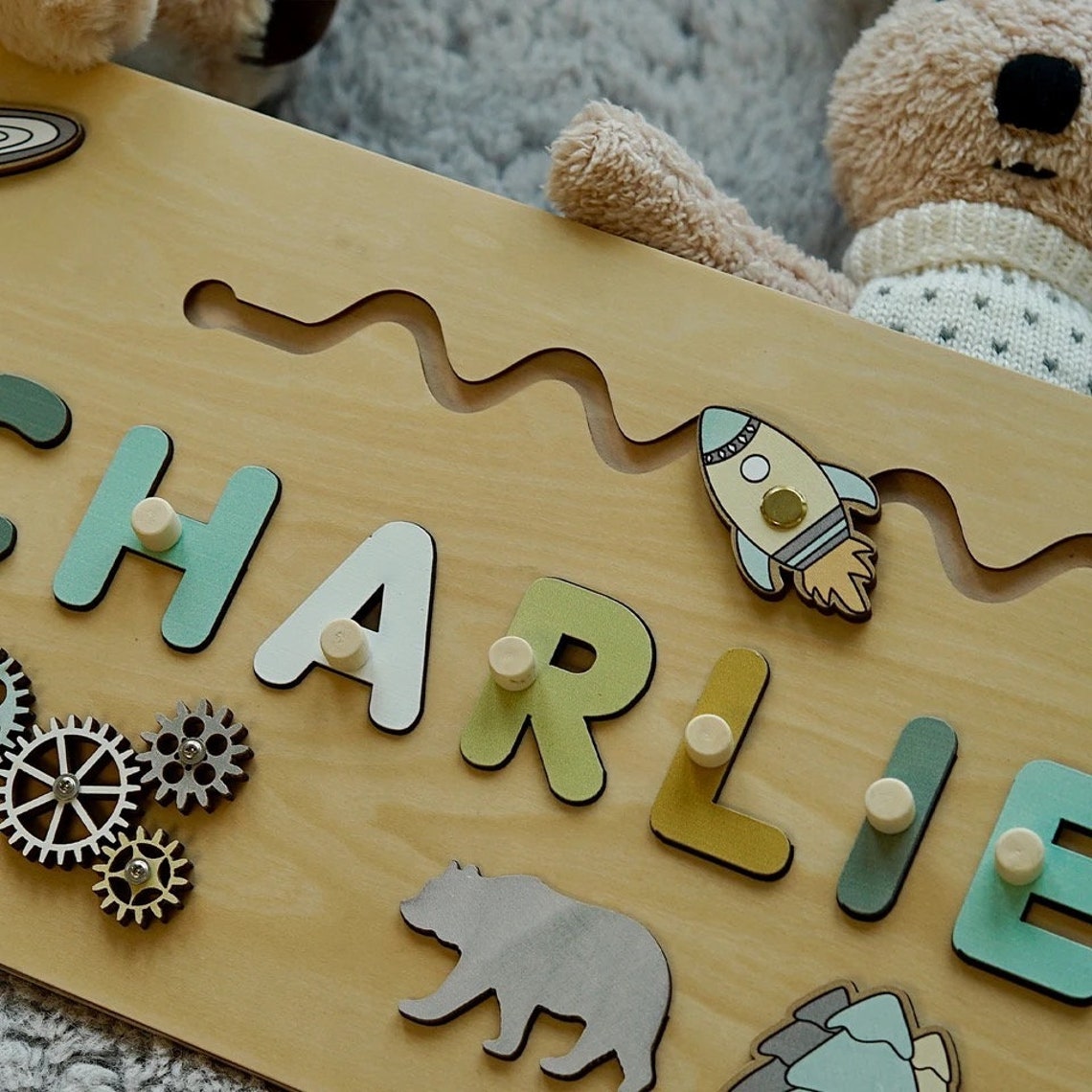 Personalized Wooden Puzzle Name Board Custom Toy Gifts for Baby and ...