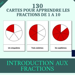 Introduction to Fractions Flashcards & 3-part Cards 130 Cards 33 Pages ...