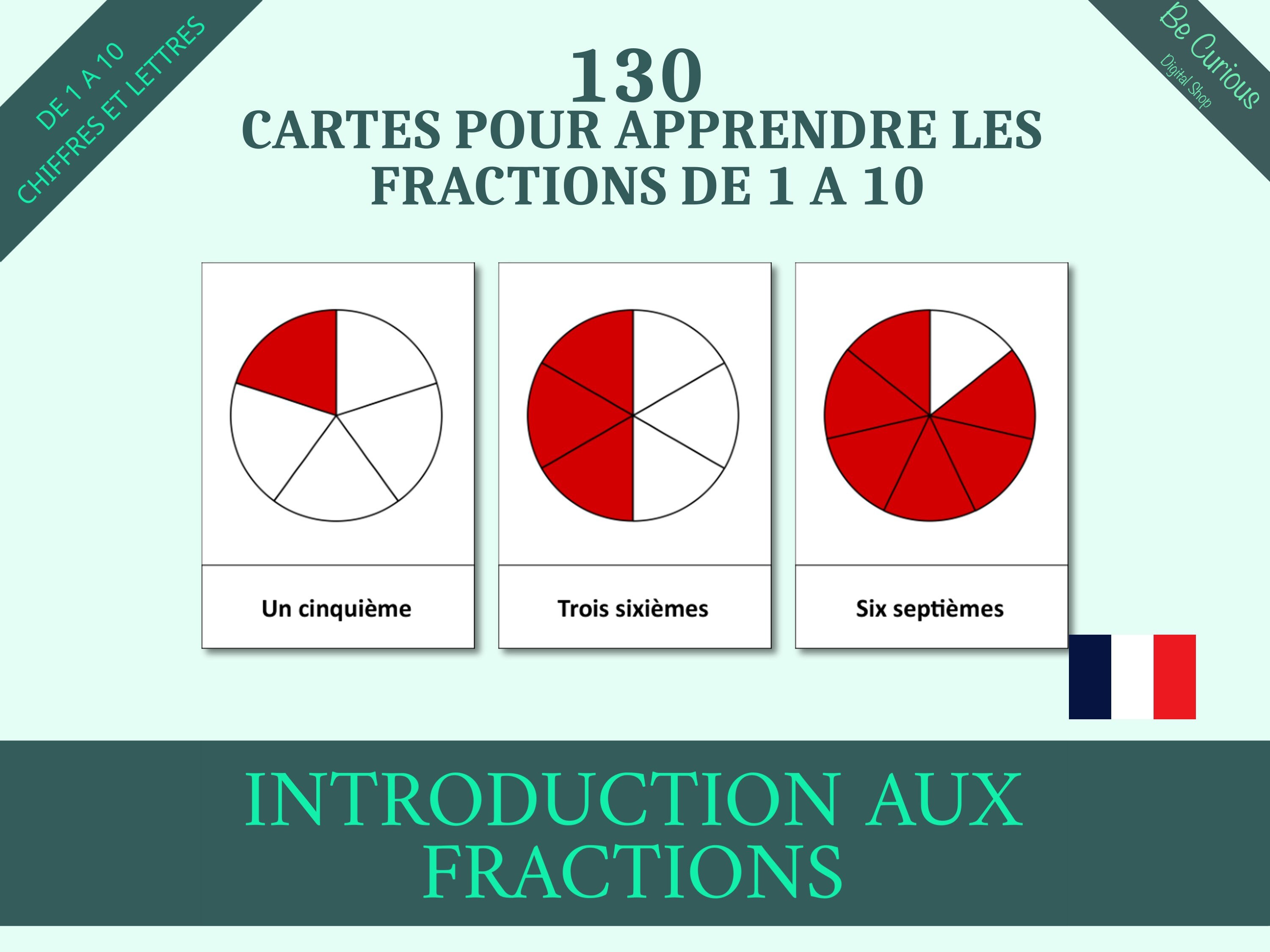 Introduction to Fractions Flashcards & 3-part Cards 130 Cards 33 Pages ...