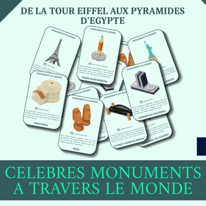 36 World Landmarks Flashcards Global Monuments and Heritage Montessori ...