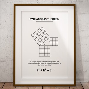 Pythagoras Theorem Posters Printable Wall Art 5 Sizes English ...