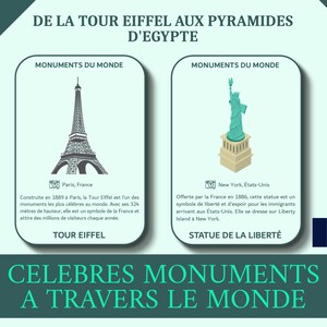 36 World Landmarks Flashcards Global Monuments and Heritage Montessori ...