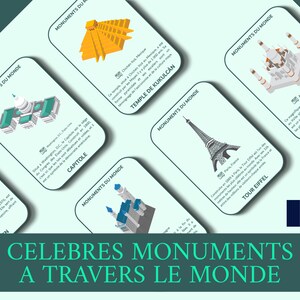 36 World Landmarks Flashcards Global Monuments and Heritage Montessori ...