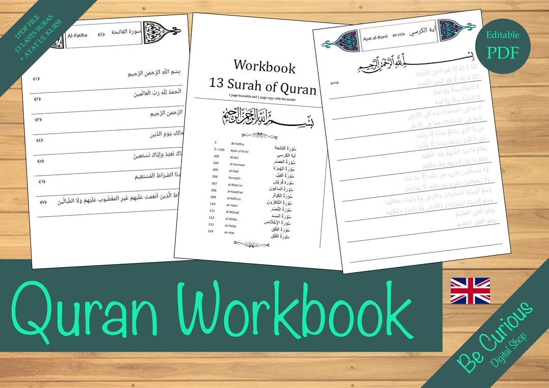 Quran Tracing Printable Al-fatiha Al Ikhlas Al Falaq an - Etsy