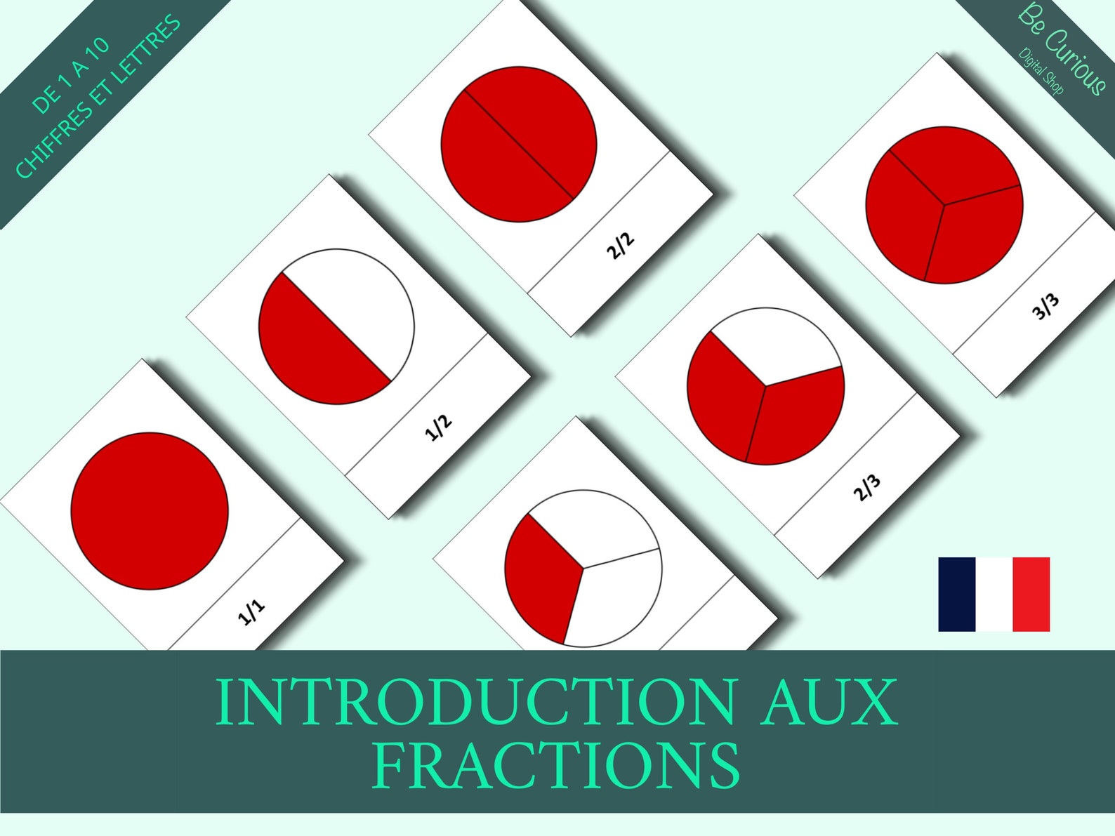 Introduction to Fractions Flashcards & 3-part Cards 130 Cards 33 Pages ...