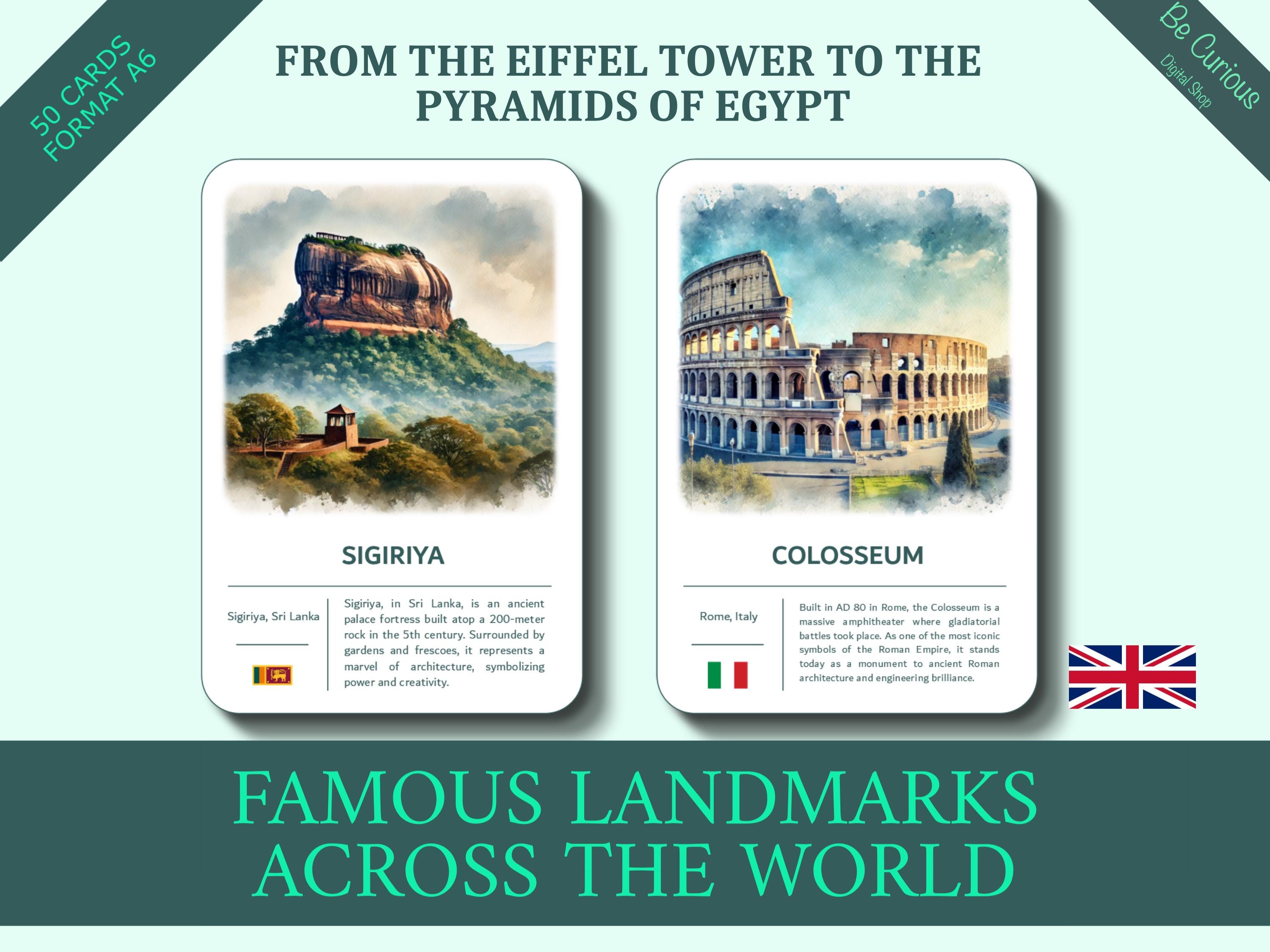 World Landmarks | 50 Flashcards | Global Monuments and Heritage ...