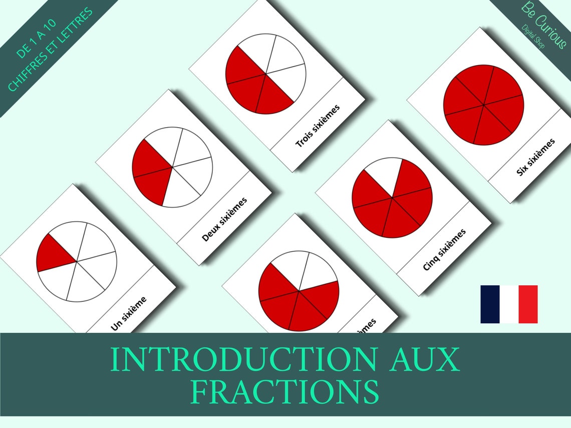 Introduction to Fractions Flashcards & 3-part Cards 130 Cards 33 Pages ...