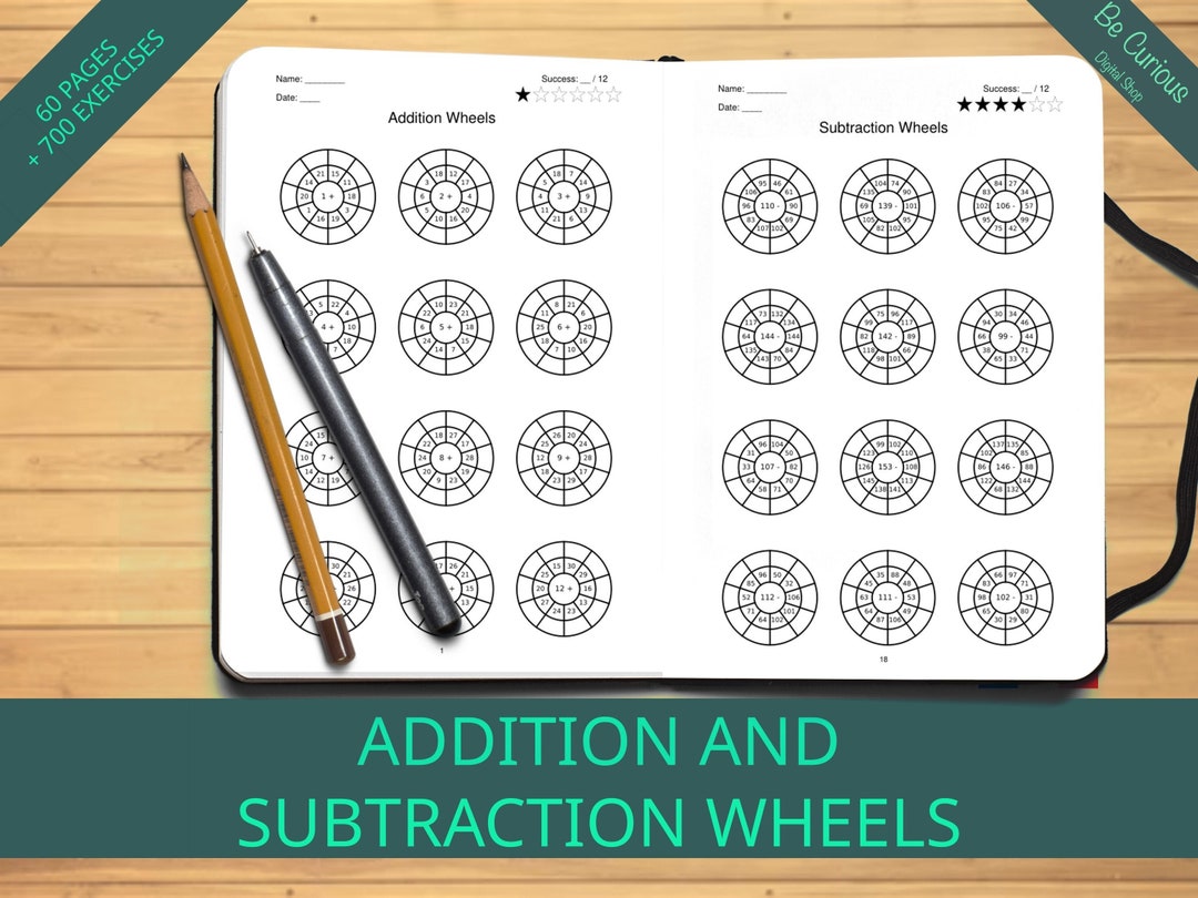 Addition & Subtraction Wheel Activity 60 Pages 700 Exercices English ...