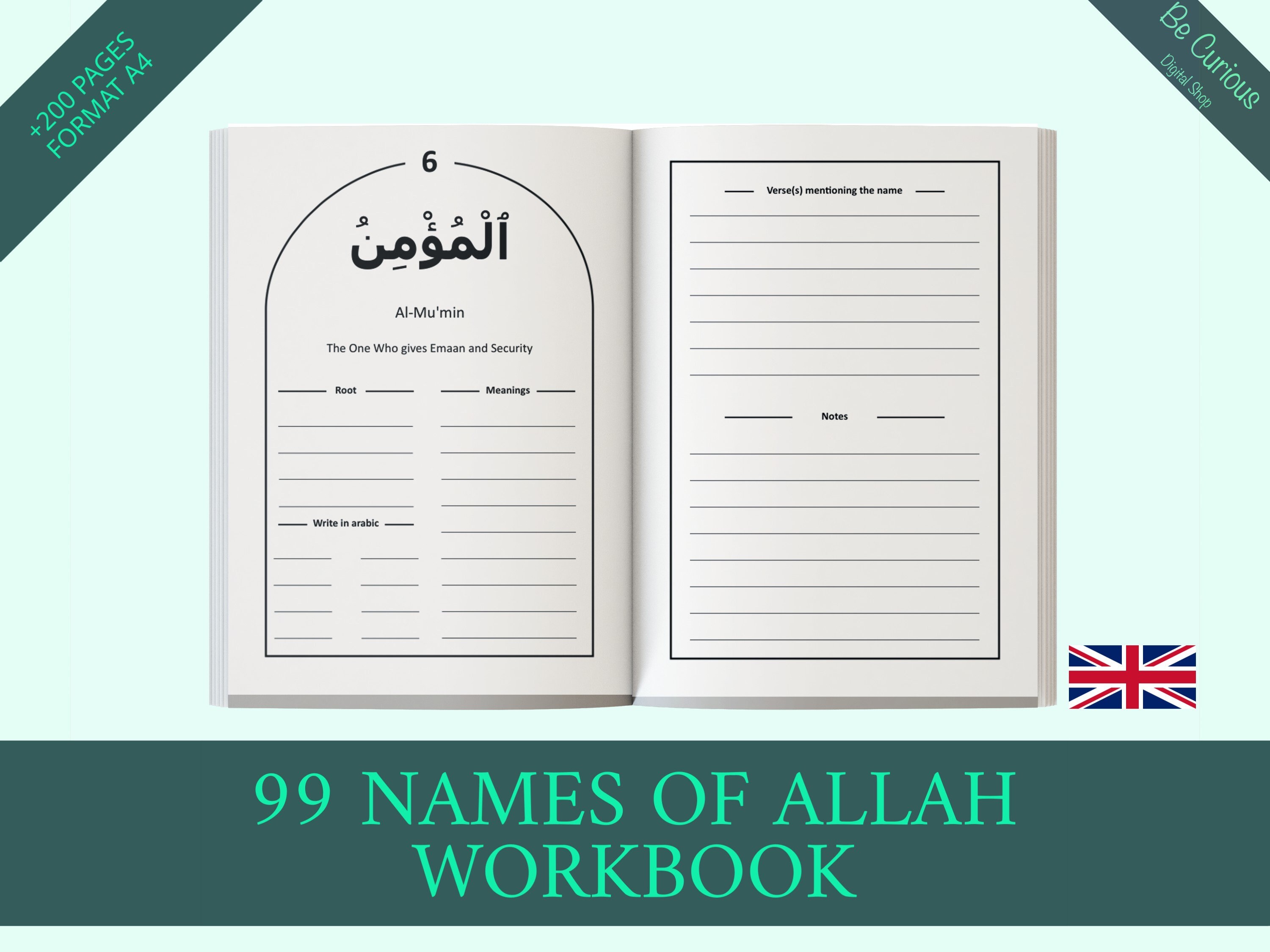 99 Names of Allah Workbook | Islamic Education, Spiritual Gift (PDF) - Etsy