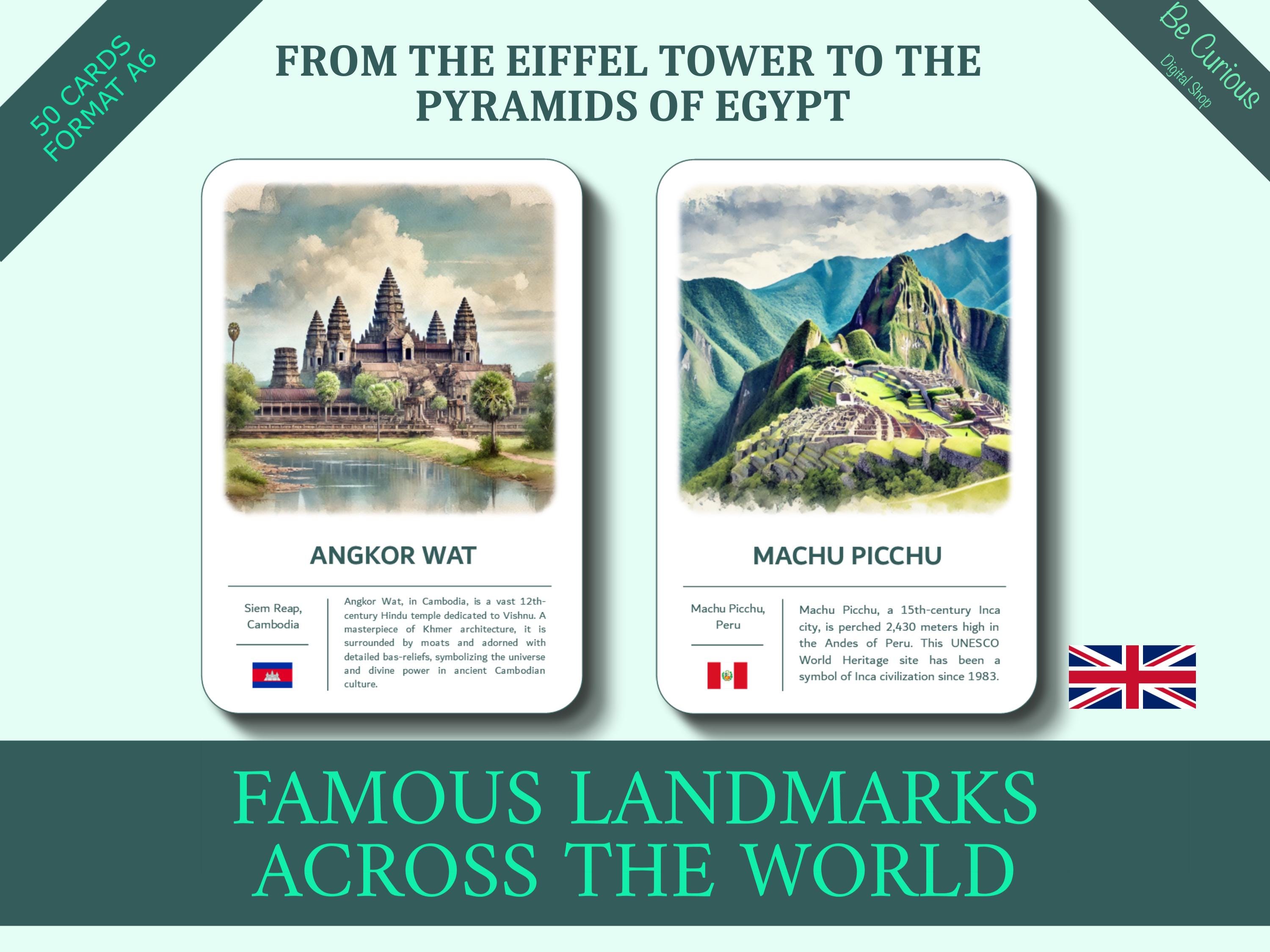 World Landmarks | 50 Flashcards | Global Monuments and Heritage ...