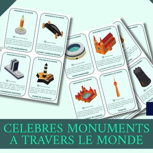 36 World Landmarks Flashcards Global Monuments and Heritage Montessori ...
