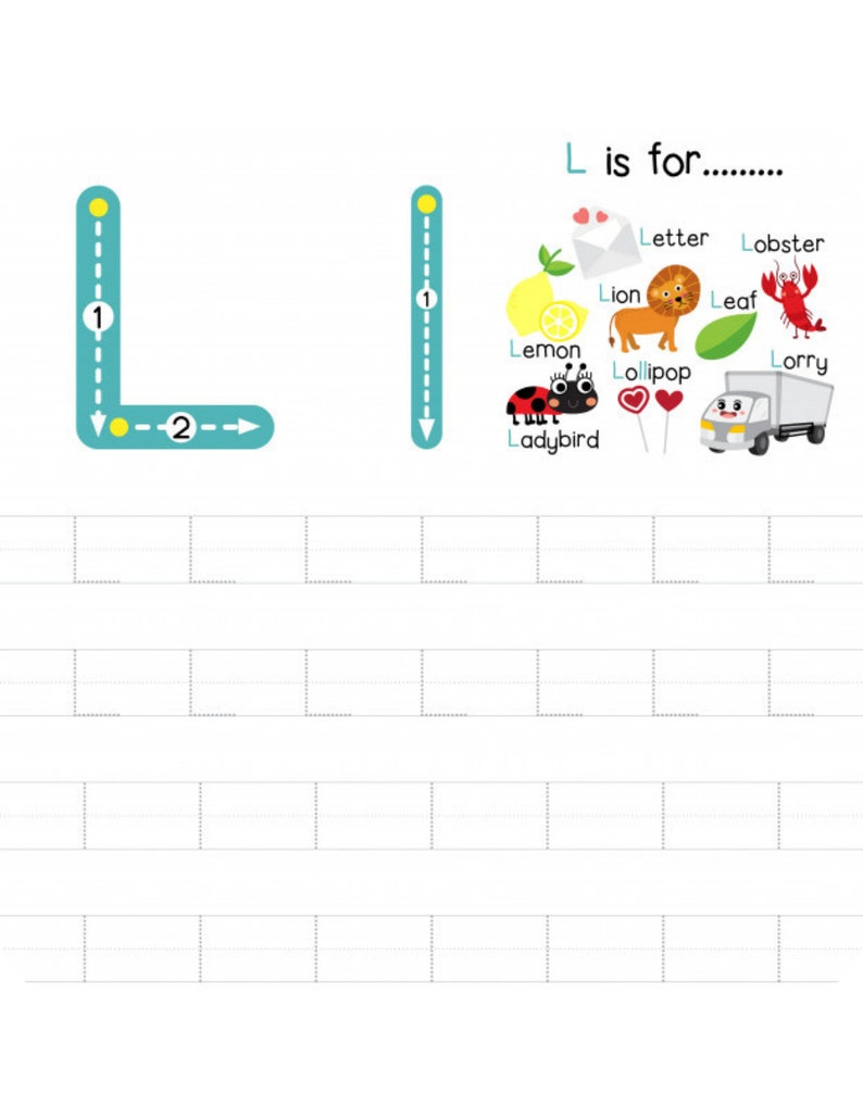 Kids Letters and Numbers Tracing - Etsy