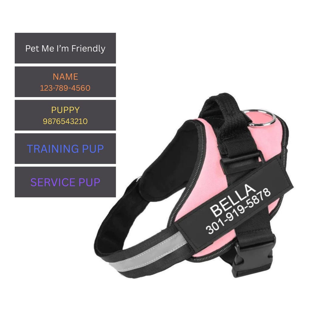 Personalized Reflective Dog Harness: Custom Name, No-pull Design - Etsy