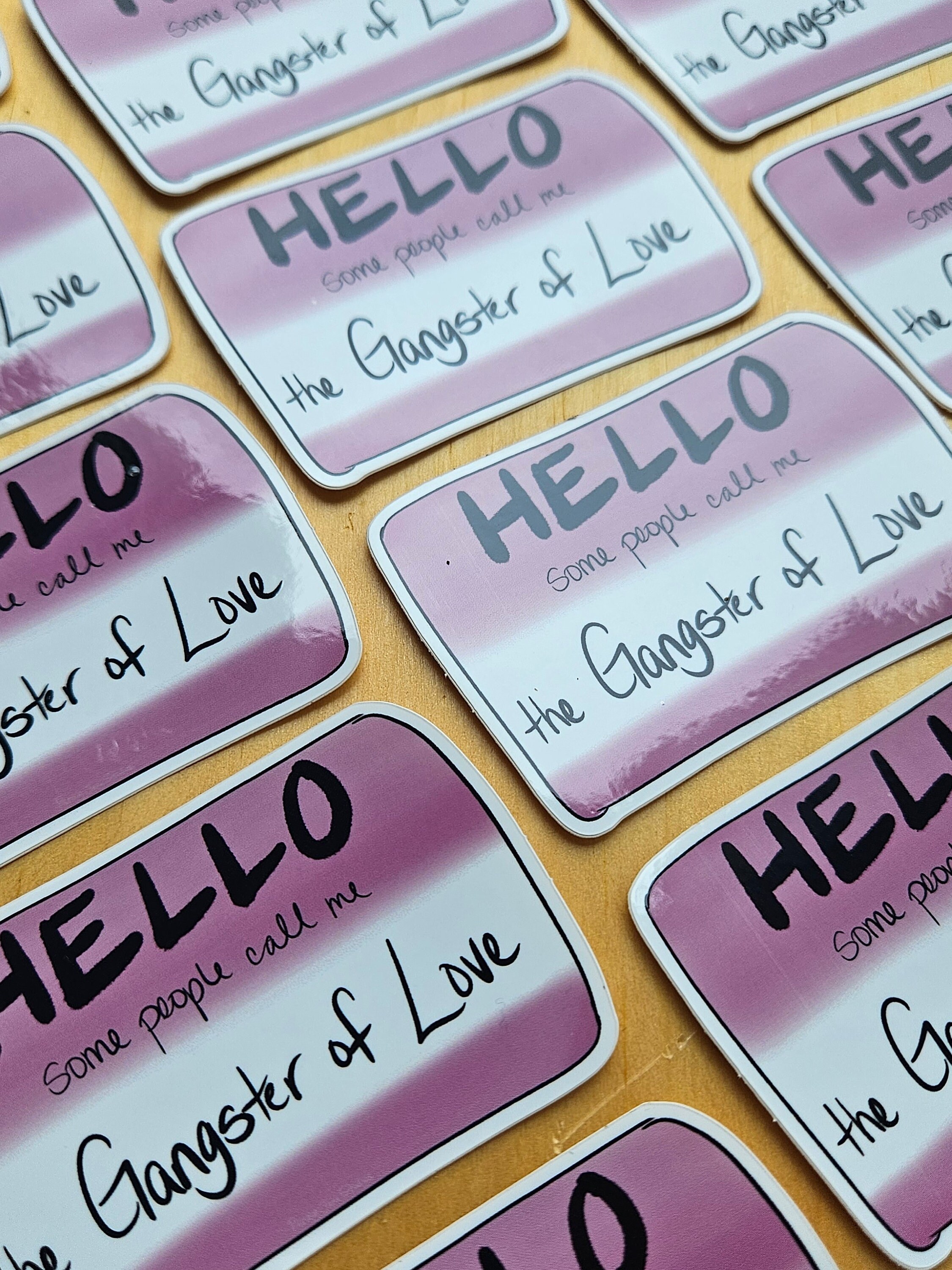 Gangster of Love Nametag Sticker - Etsy