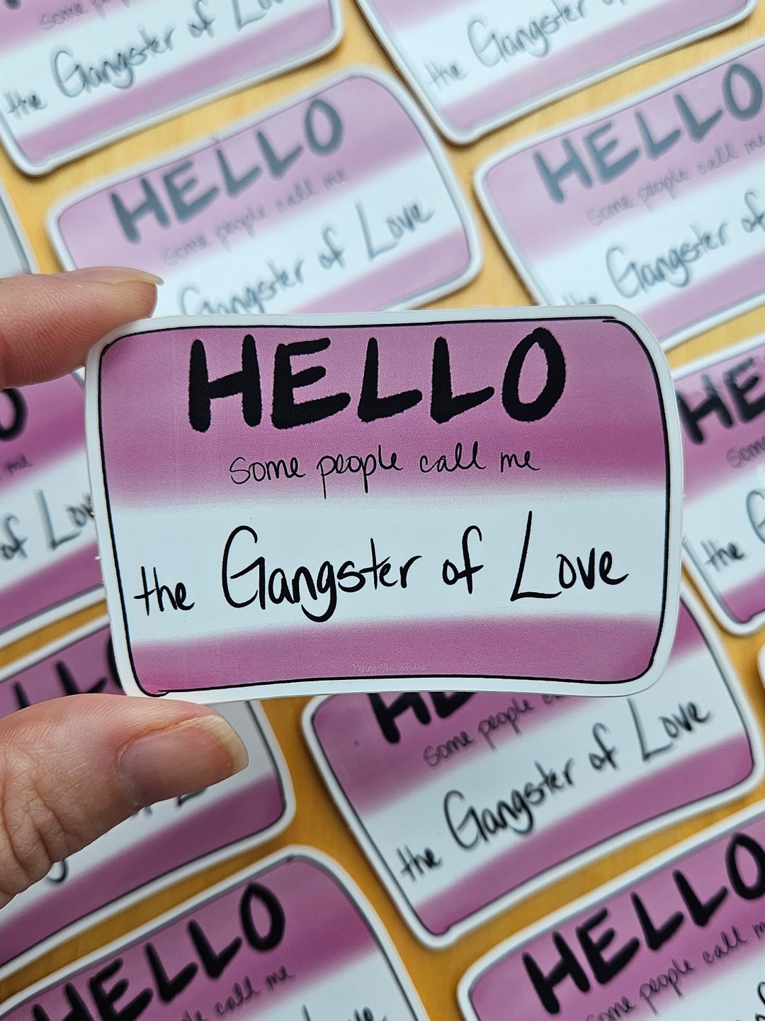 Gangster of Love Nametag Sticker - Etsy