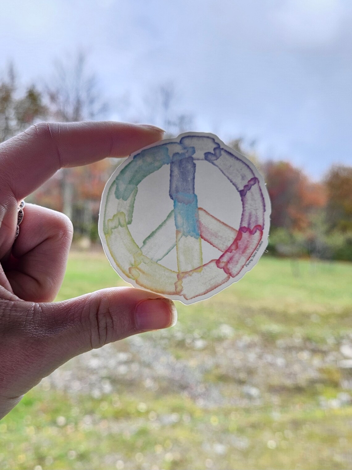 Watercolor Peace Sign Sticker - Etsy