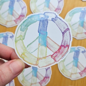 Watercolor Peace Sign Sticker - Etsy
