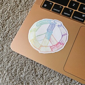 Watercolor Peace Sign Sticker - Etsy