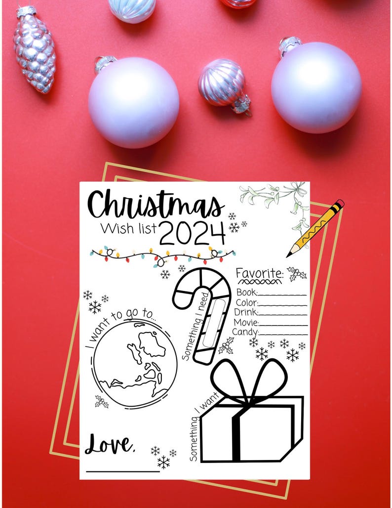 Printable Kids Christmas Wish List Worksheet – Fun Holiday Activity for ...