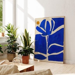 Mediterranean Blue Abstract Art Print: Modern Floral (digital Download ...