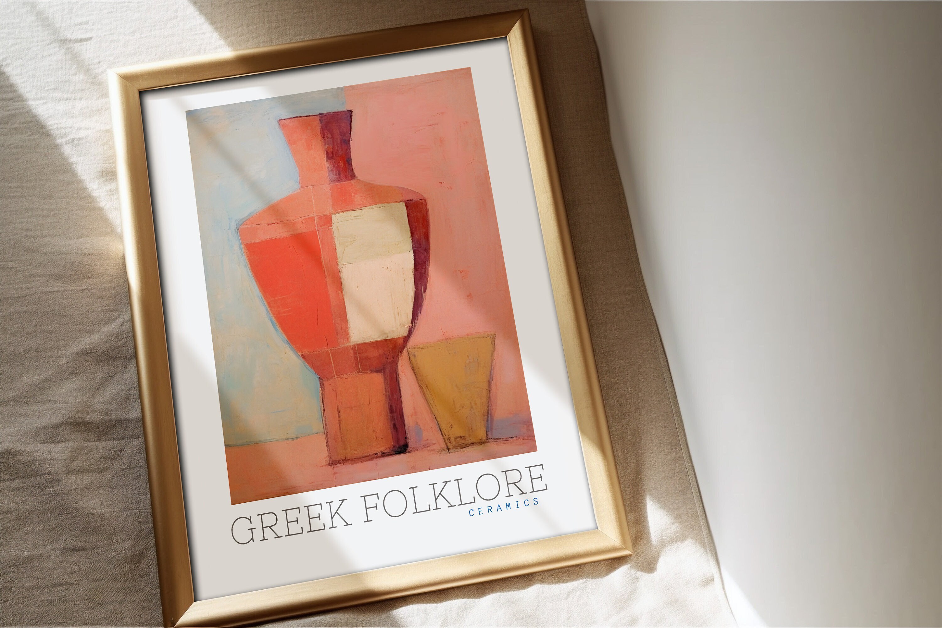 Greek Folklore Exhibition Poster Midcentury Modern Wall - Etsy