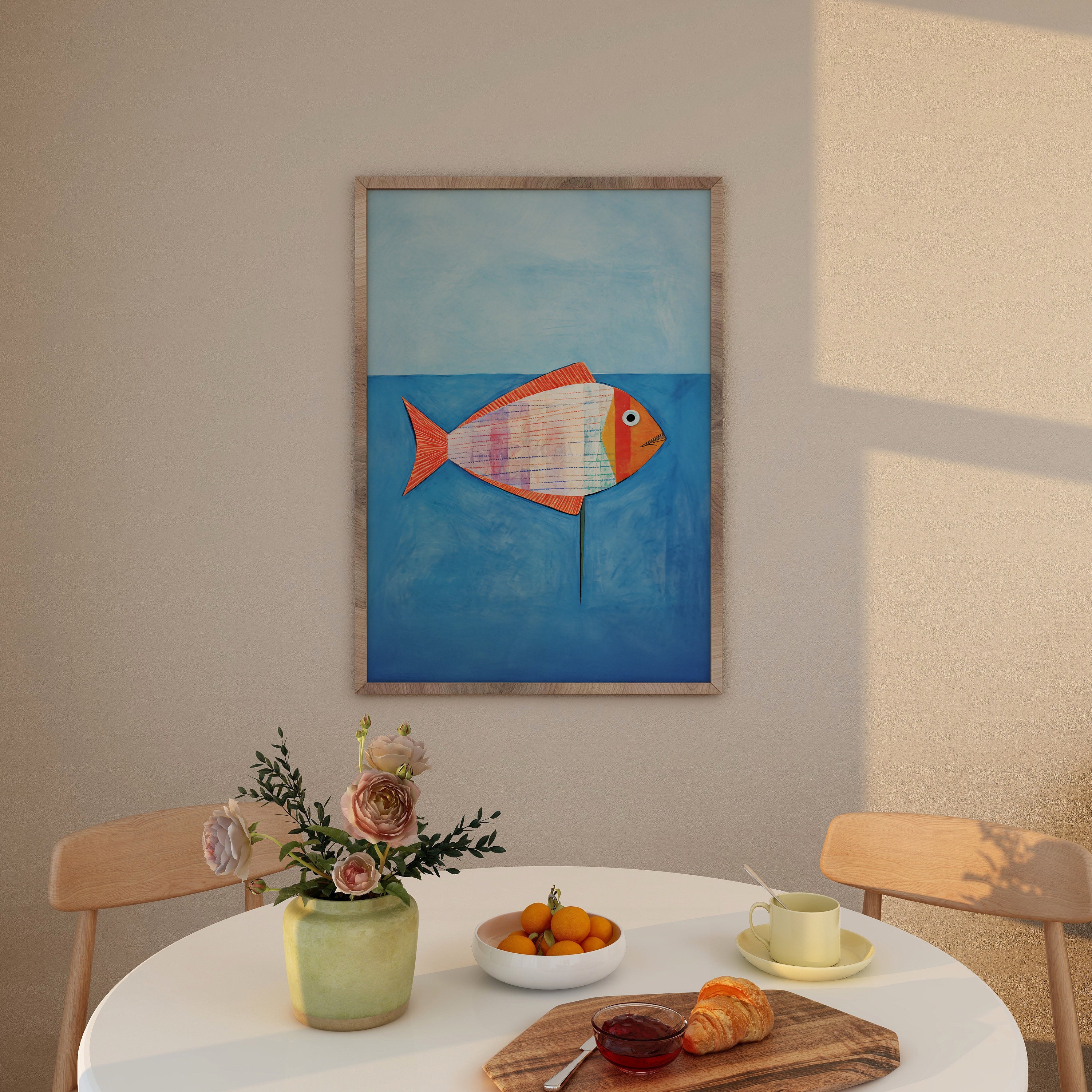 Fish Art Print | PRINTABLE | Blue Sea Art | Coastal Art Print | Boho ...