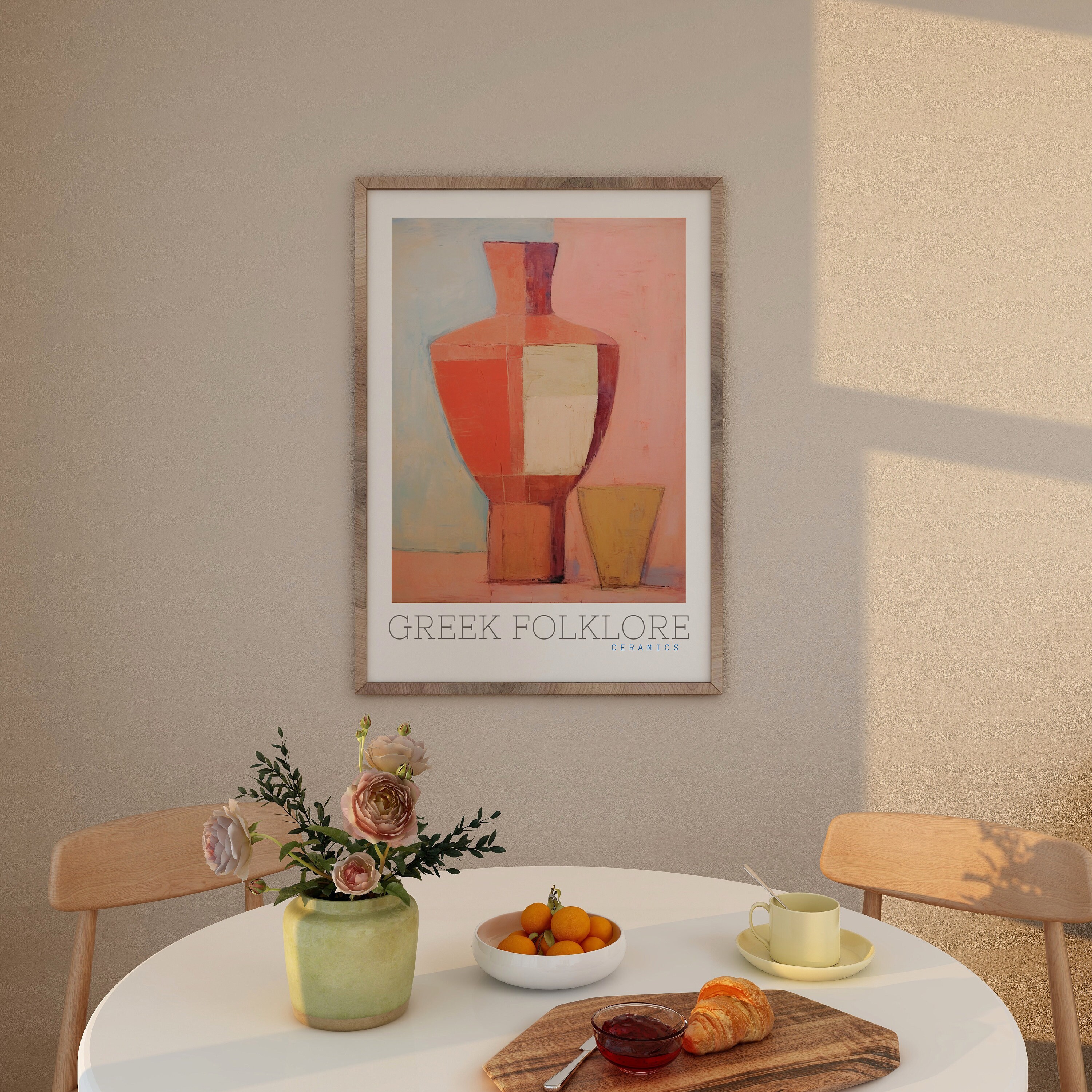 Greek Folklore Exhibition Poster Midcentury Modern Wall - Etsy