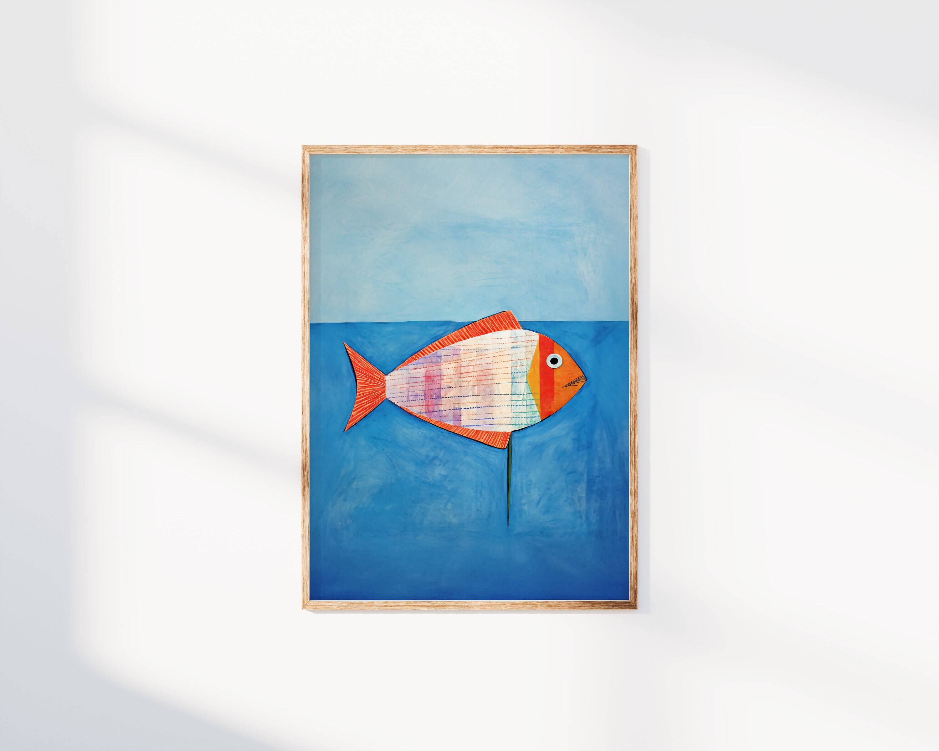 Fish Art Print PRINTABLE Blue Sea Art Coastal Art Print Boho and ...