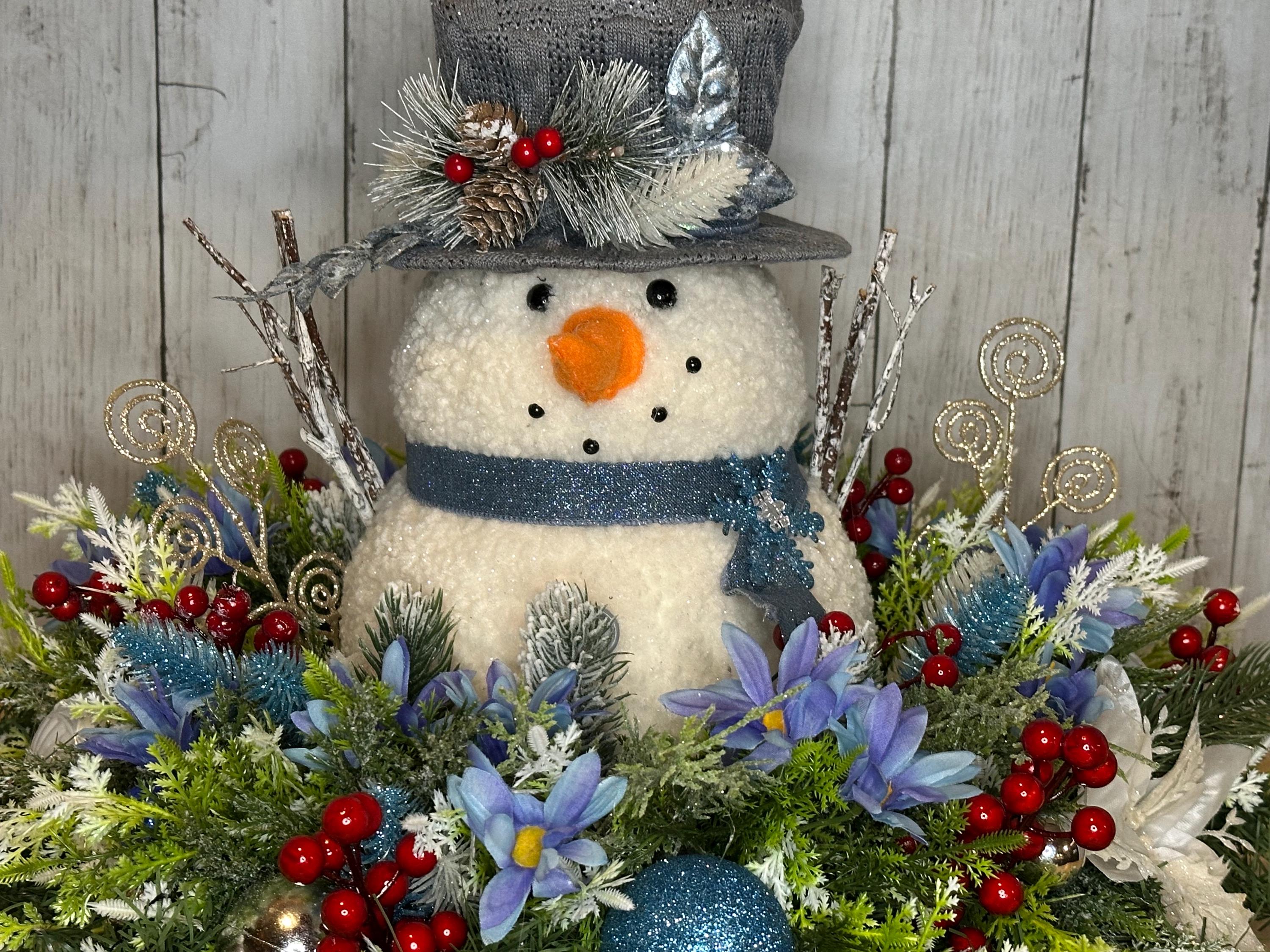 Snowman Centerpiece/floral Arrangement - Etsy