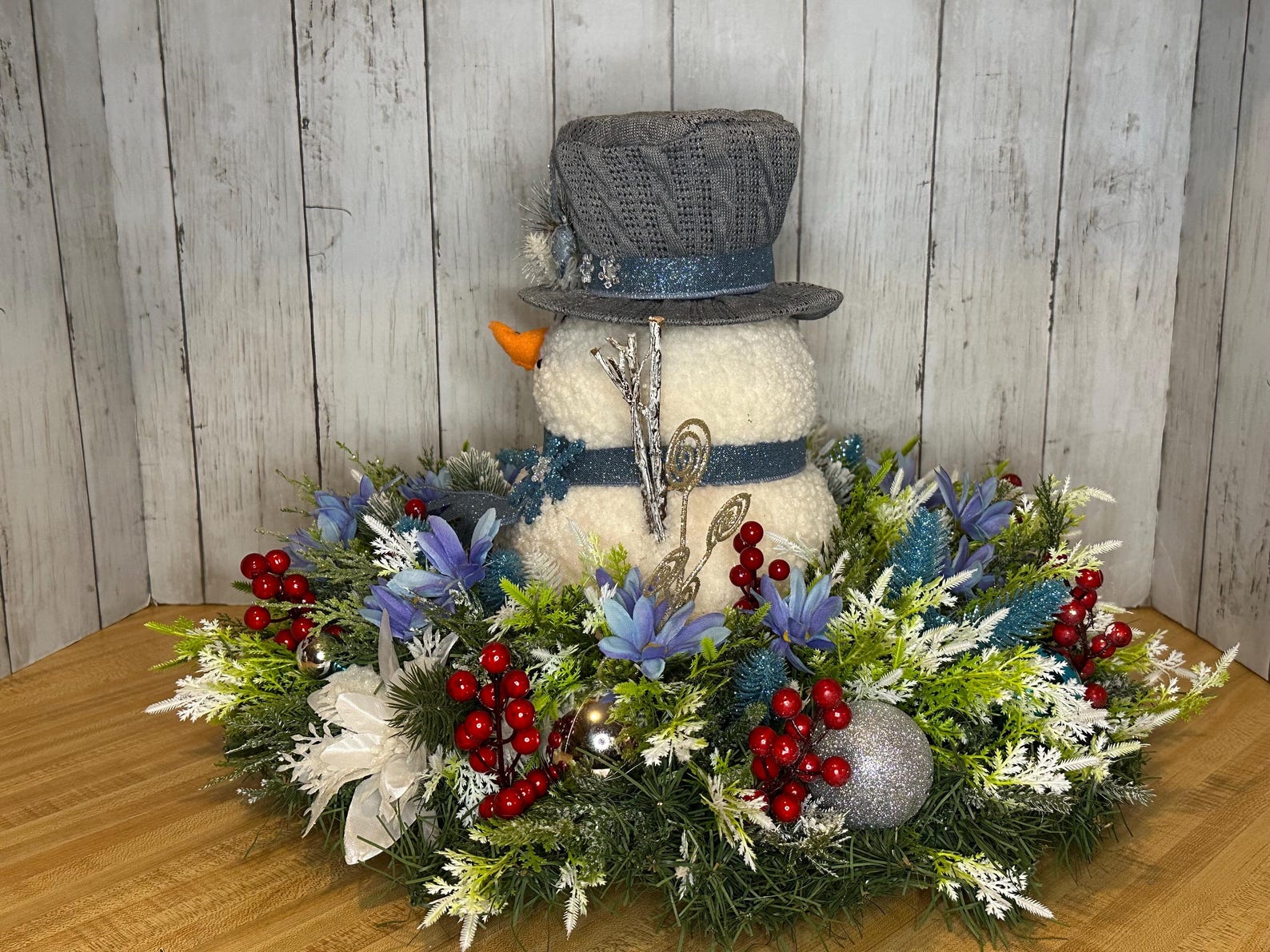 Snowman Centerpiece/floral Arrangement - Etsy
