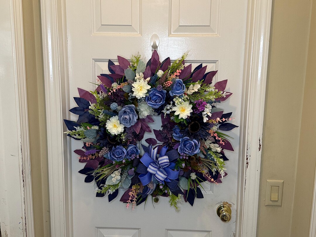 Welcome Fall Floral Grape Vine Wreath - Etsy