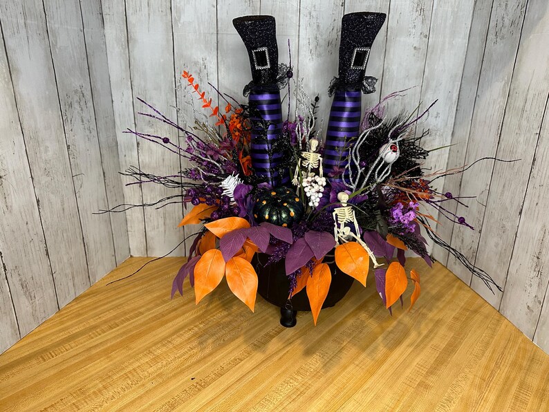 Witch Leg/witch Pot Cauldron Centerpiece - Etsy