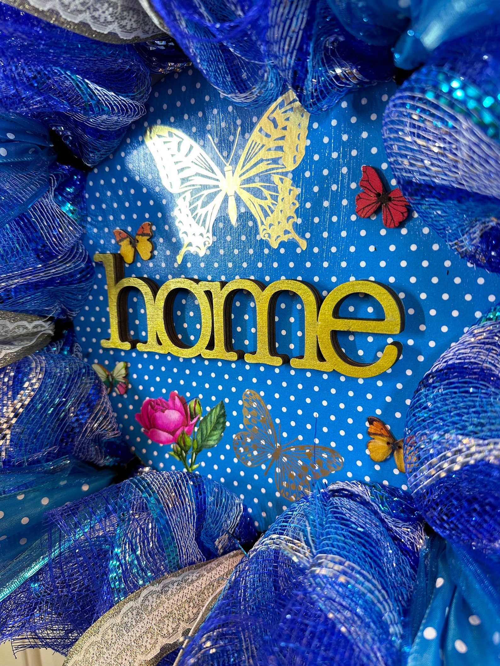 Beautiful Blue Welcome Home Front Door Wreath - Etsy