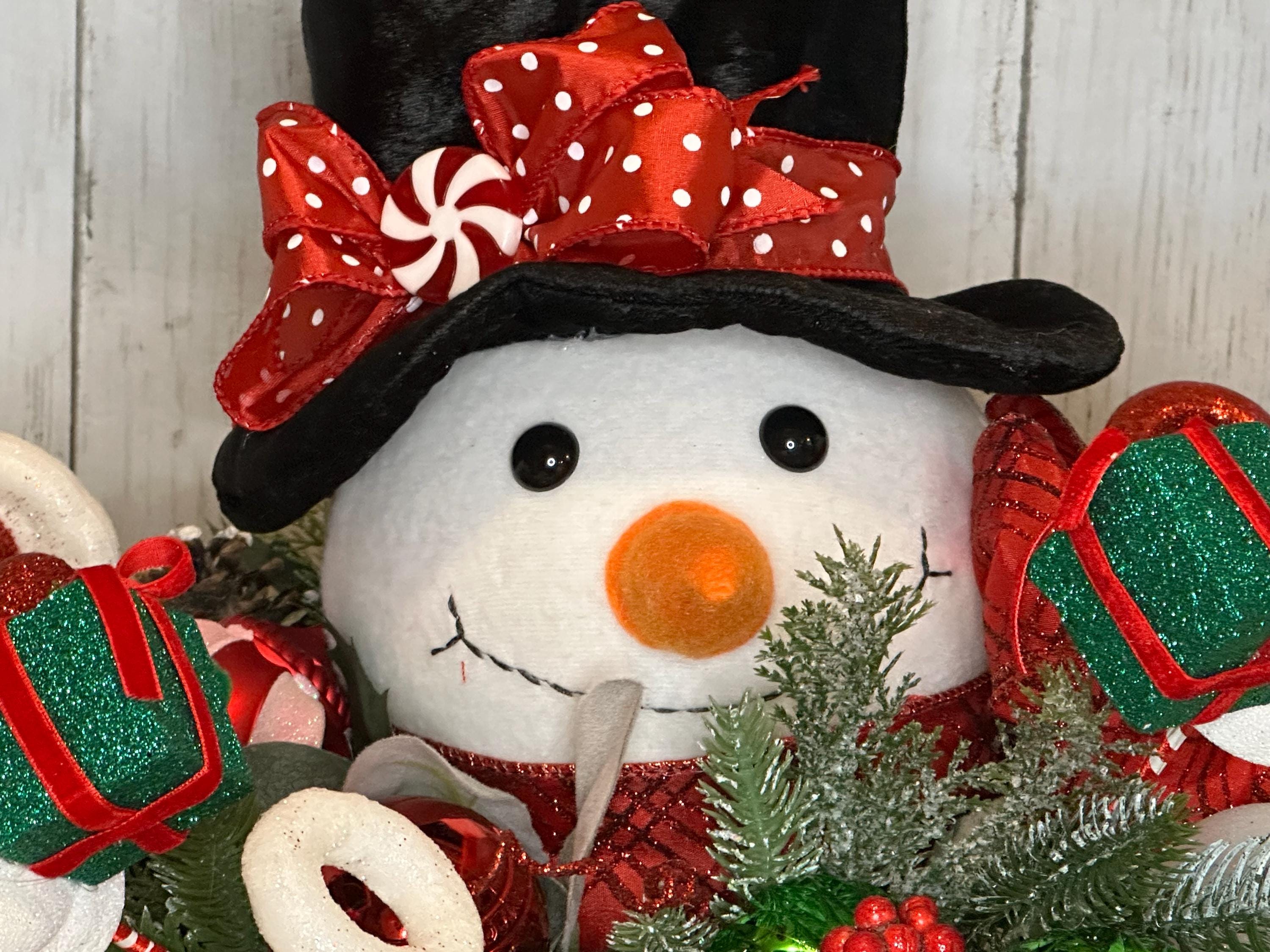 Snowman Centerpiece/floral Arrangement - Etsy