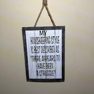 Funny Housekeeping Sign - Etsy